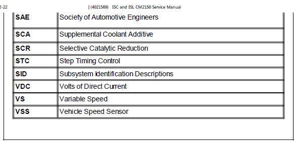 Cummins ISC and ISL CM2150 Service Manual
